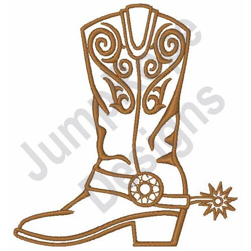 Cowboy Boot Machine Embroidery Design - Etsy