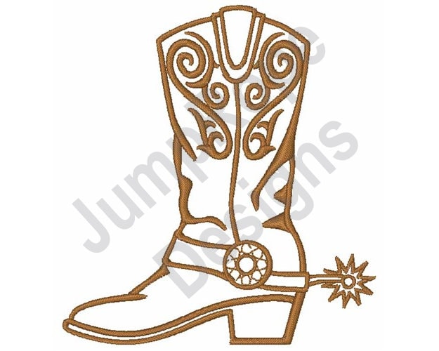 Cowboy Boot Machine Embroidery Design - Etsy
