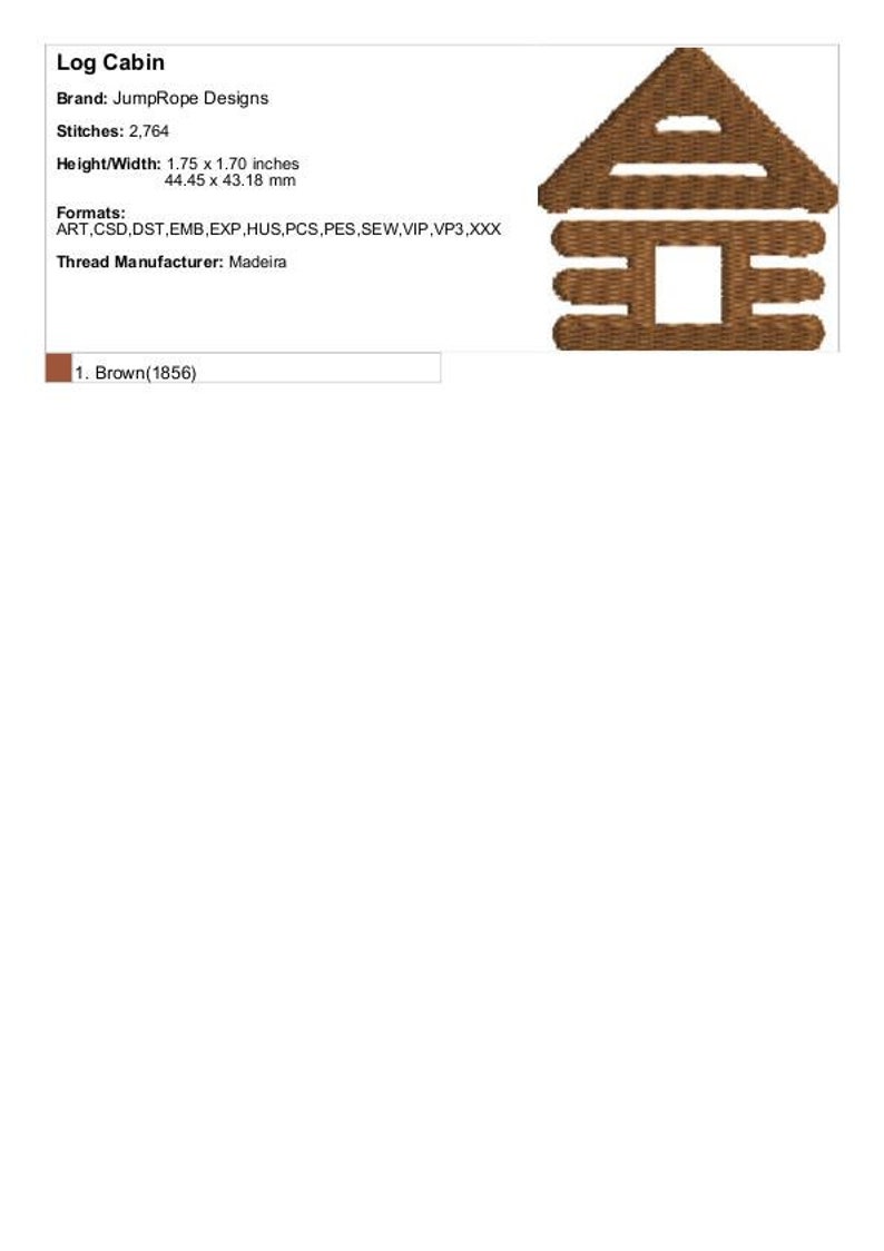 Log Cabin Machine Embroidery Design | Etsy