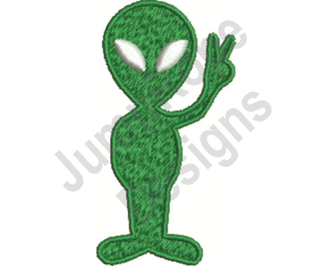 Peace Alien Machine Embroidery Design - Etsy