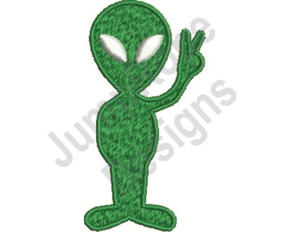 Peace Alien Machine Embroidery Design - Etsy