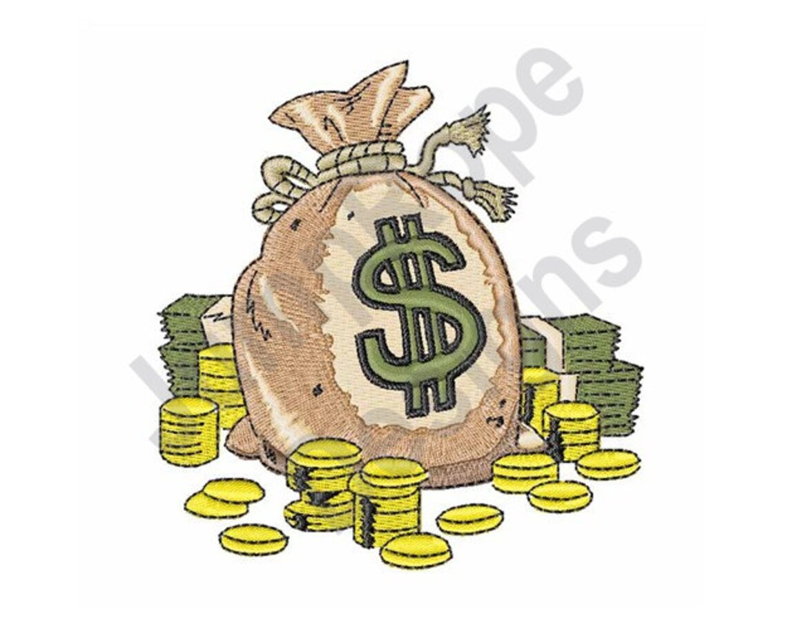 Money Bag - Machine Embroidery Design - Etsy
