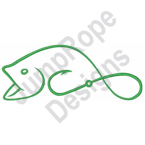Fish Hook Embroidery Designs 7 Size Design Instant Download 8 | Etsy