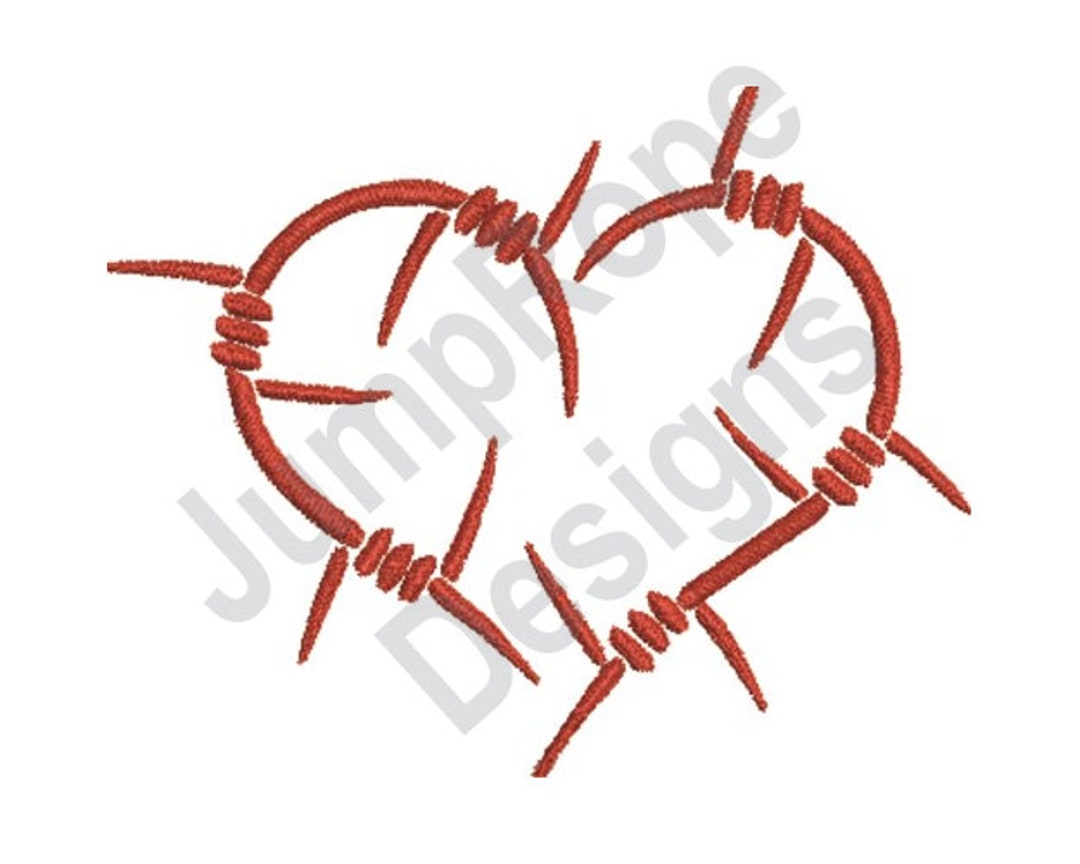Barbed Wire Heart - Machine Embroidery Design - Etsy