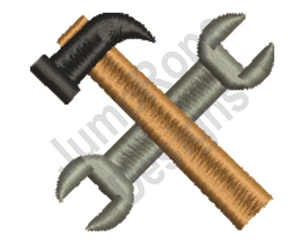 Hammer & Wrench Machine Embroidery Design | Etsy