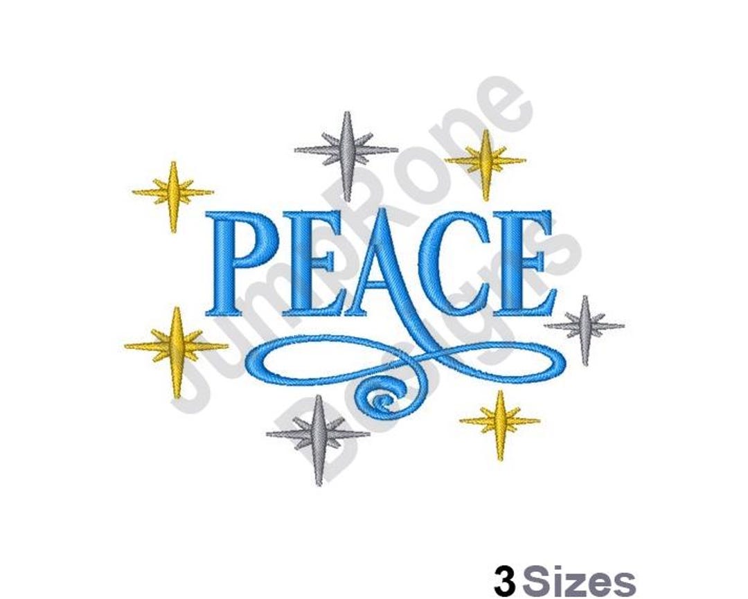 Peace - Machine Embroidery Design - 3 Sizes - Etsy