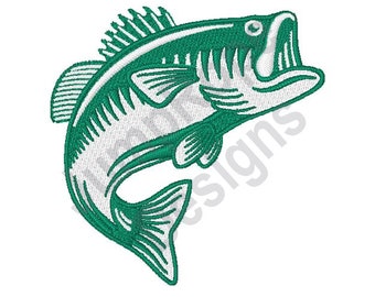 Bass Fish Machine Embroidery Design Instant Download - Etsy