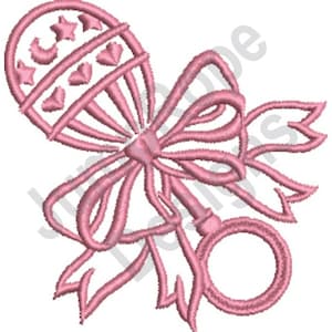 Baby Girl Rattle - Machine Embroidery Design - Etsy