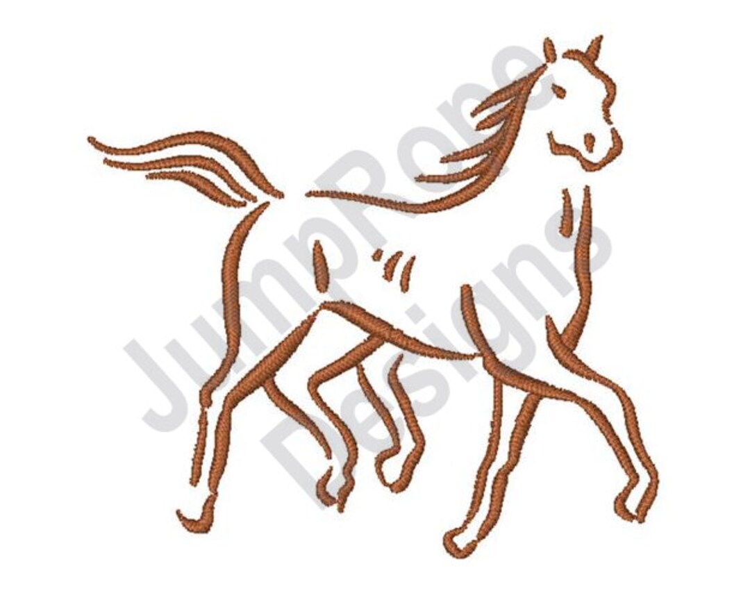 Horse Outline - Machine Embroidery Design - Etsy