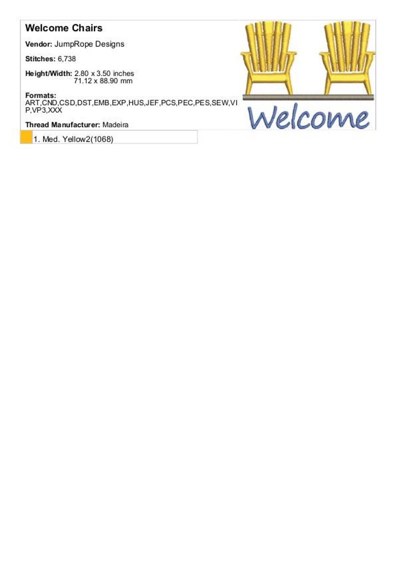 Welcome Chairs Machine Embroidery Design - Etsy