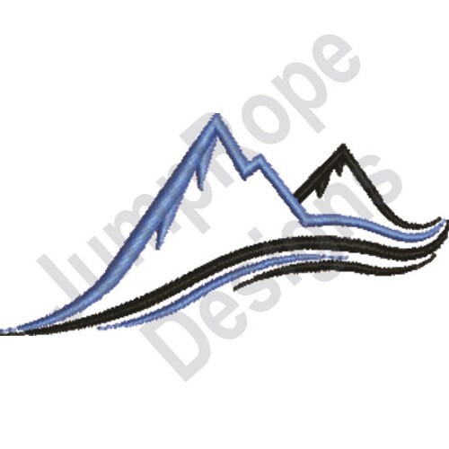 Mountain Outline Machine Embroidery Design | Etsy