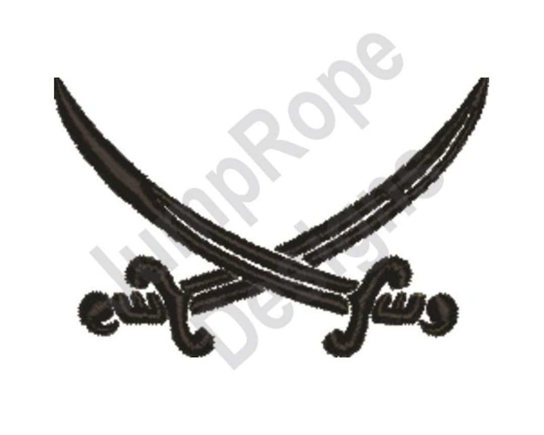 Crossed Swords - Machine Embroidery Design - Etsy