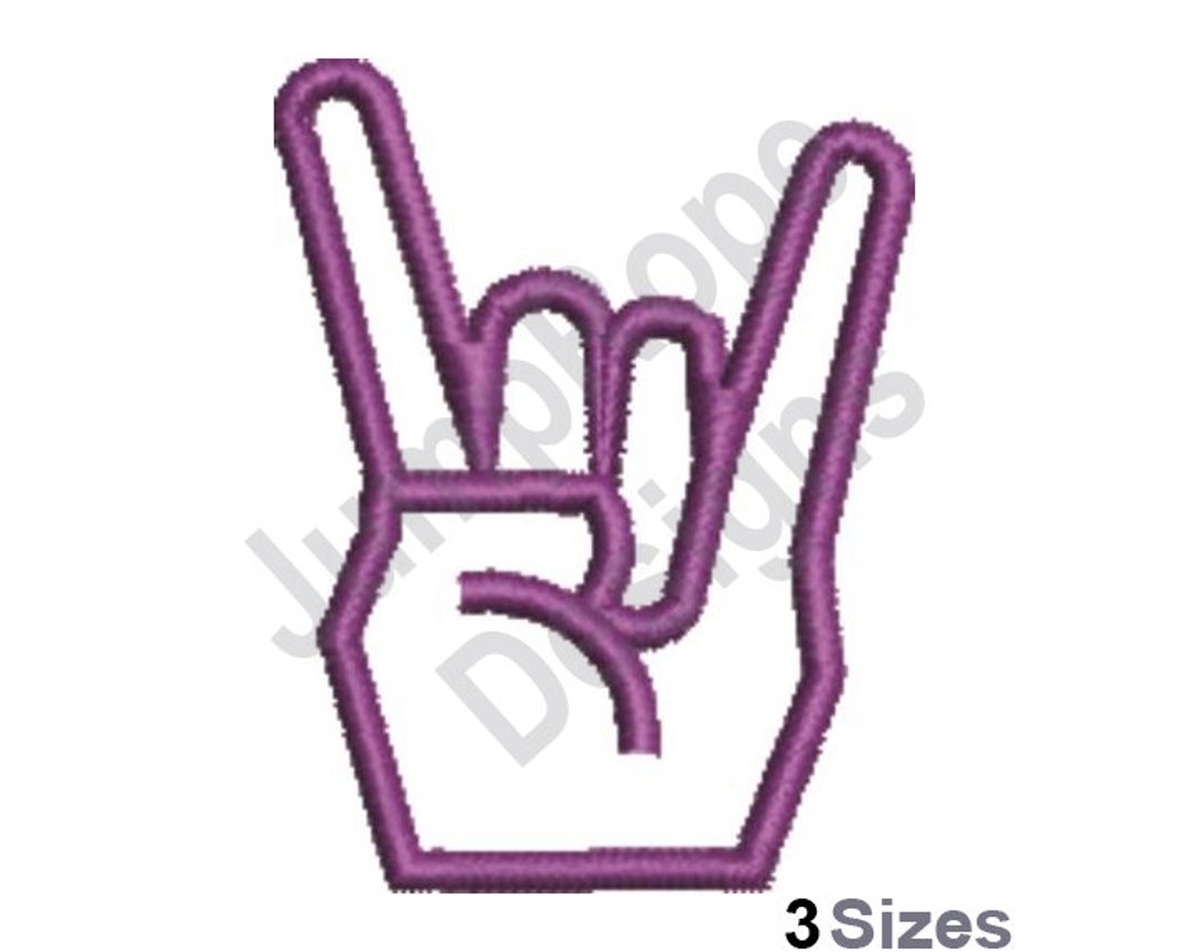 Rock on - Machine Embroidery Design - 3 Sizes - Etsy