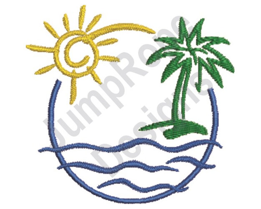 Beach Scene 2 - Machine Embroidery Design - Etsy