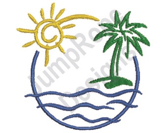 Beach Embroidery Scene - Etsy