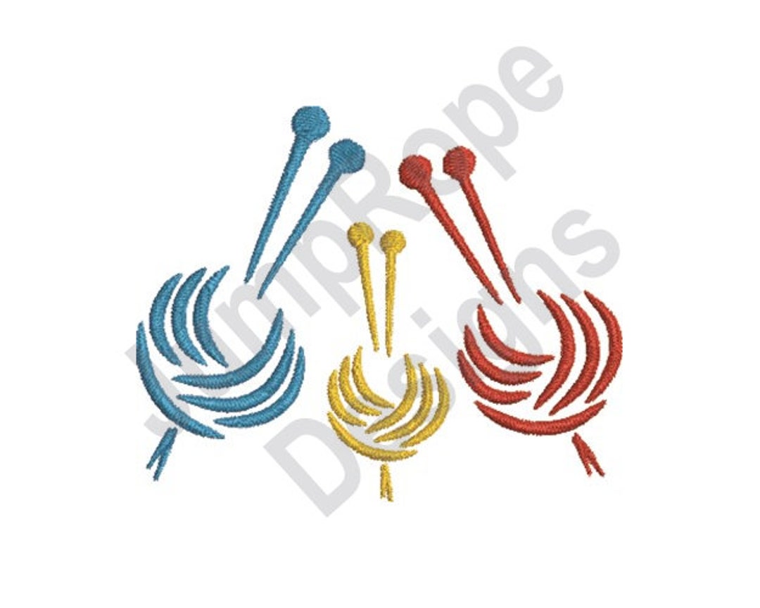 Knitting Yarn - Machine Embroidery Design - Etsy