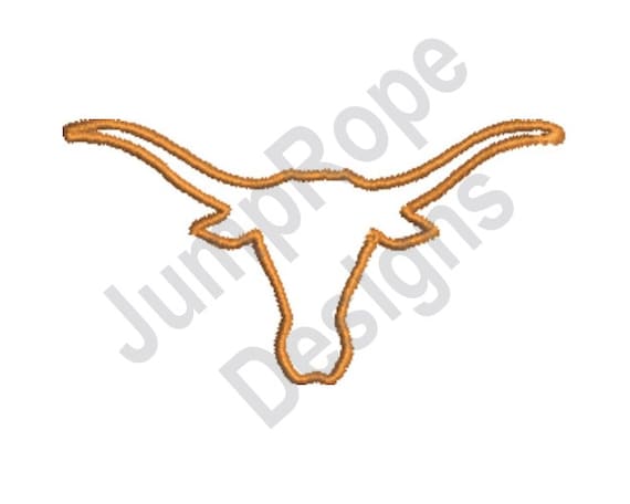 Longhorn Machine Embroidery Design | Etsy