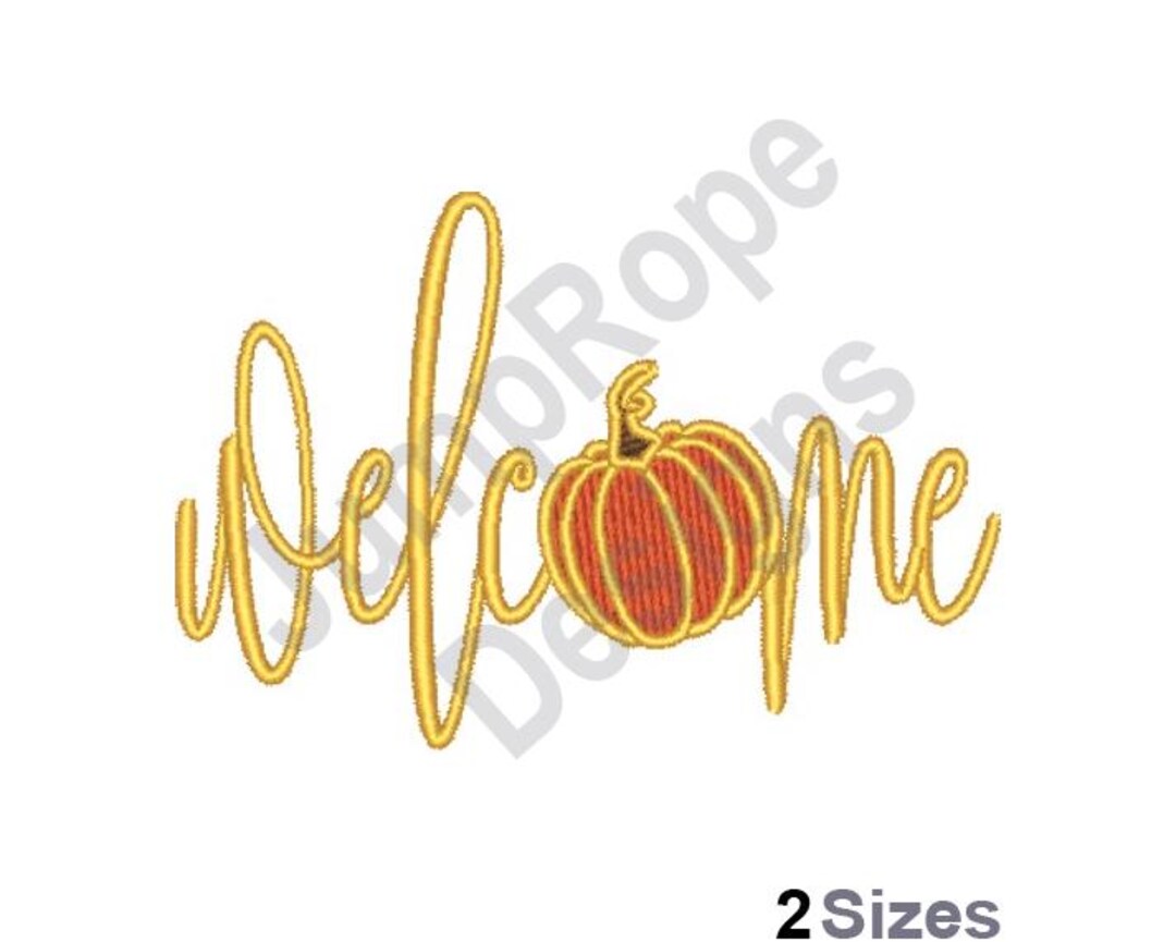 Welcome - Machine Embroidery Design - 2 Sizes - Etsy