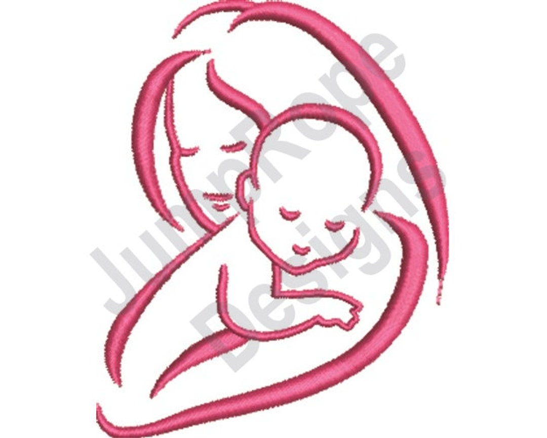 Mom & Baby - Machine Embroidery Design - Etsy