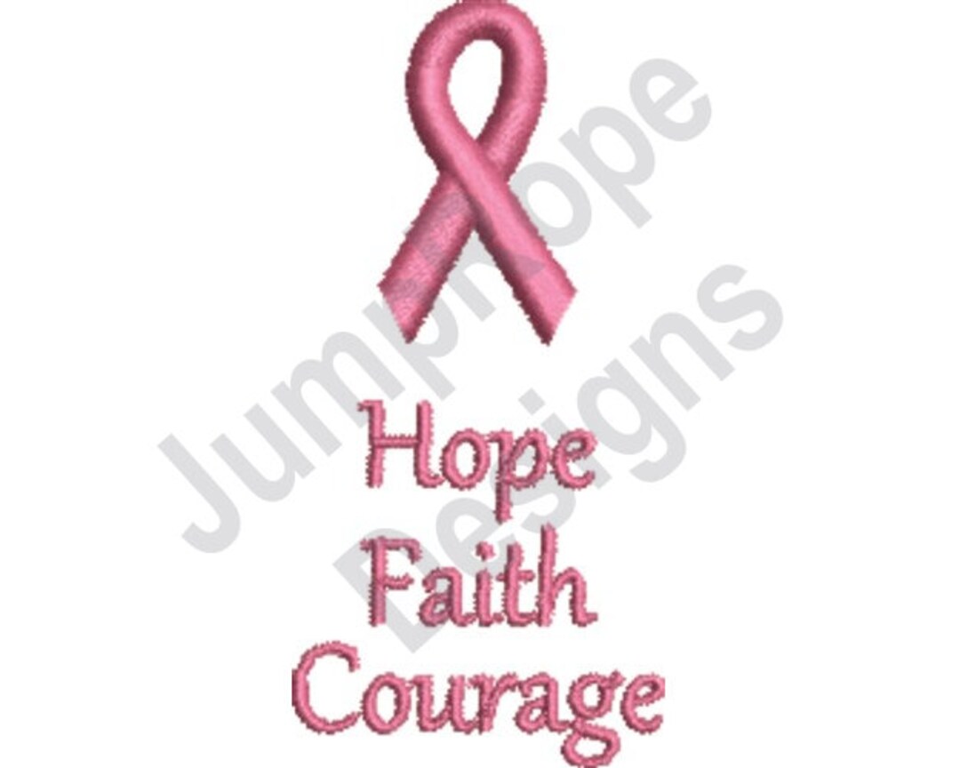 Pink Ribbon Hope Faith - Machine Embroidery Design - Etsy
