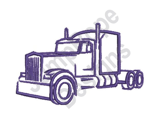 Semi Truck - Machine Embroidery Design - Etsy