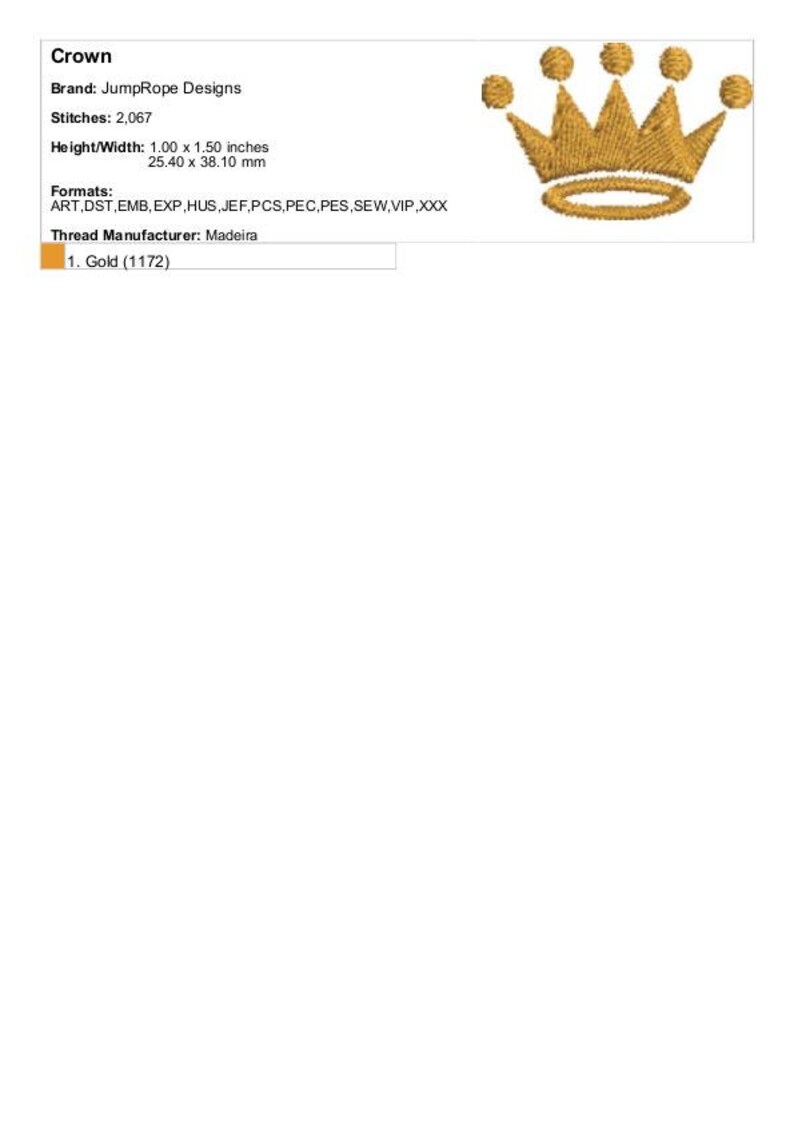 Crown Machine Embroidery Design | Etsy