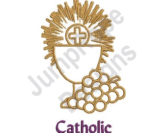 Eucharist Symbol Machine Embroidery Patch Design of a Series Stained ...