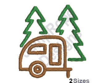 Camper machine Embroidery Design, Travel Trailer Embroidery Pattern, RV ...