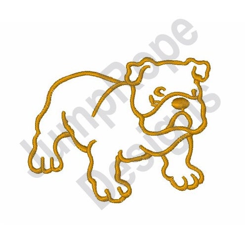 Machine Embroidery Design Bulldog Outline Dog INSTANT - Etsy