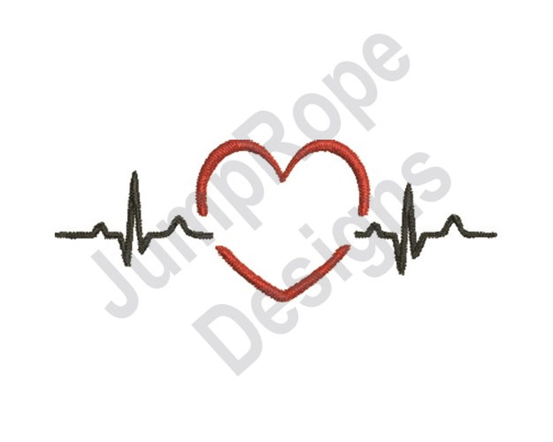Ekg Heart for Monogram Machine Embroidery Design | Etsy