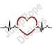 Ekg Heart for Monogram Machine Embroidery Design | Etsy