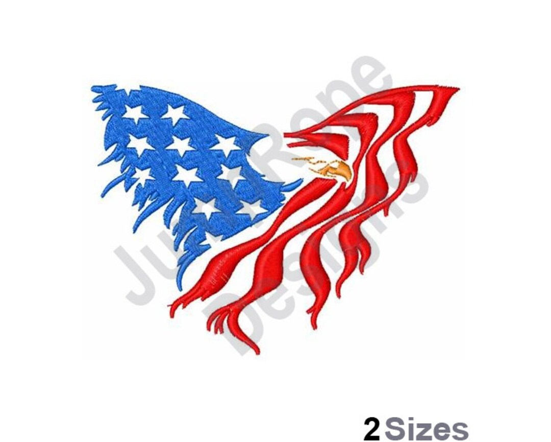 Flag Eagle - Machine Embroidery Design - 2 Sizes - Etsy