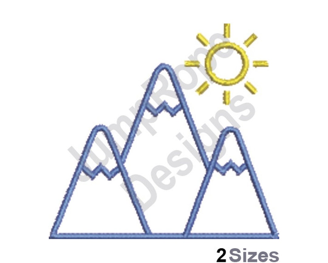 Mountain Outline - Machine Embroidery Design - Etsy