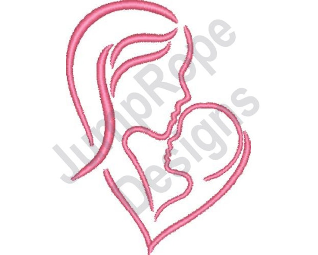 Mother & Baby - Machine Embroidery Design - Etsy