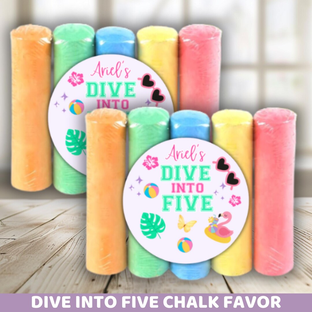 Dive Into Five Sidewalk Chalk Party Favors: Flamingo Birthday Treat ...