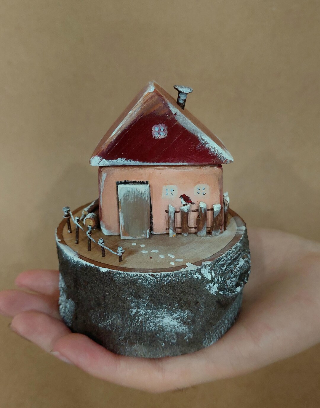 Unique Wooden Houses. Village Hand Painted Houses. - Etsy