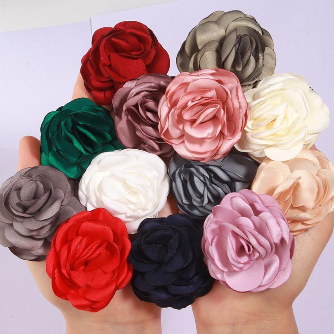 5cm Handmade 3D Fabric Rose Flowers Clothing Wedding Dress Decoration ...