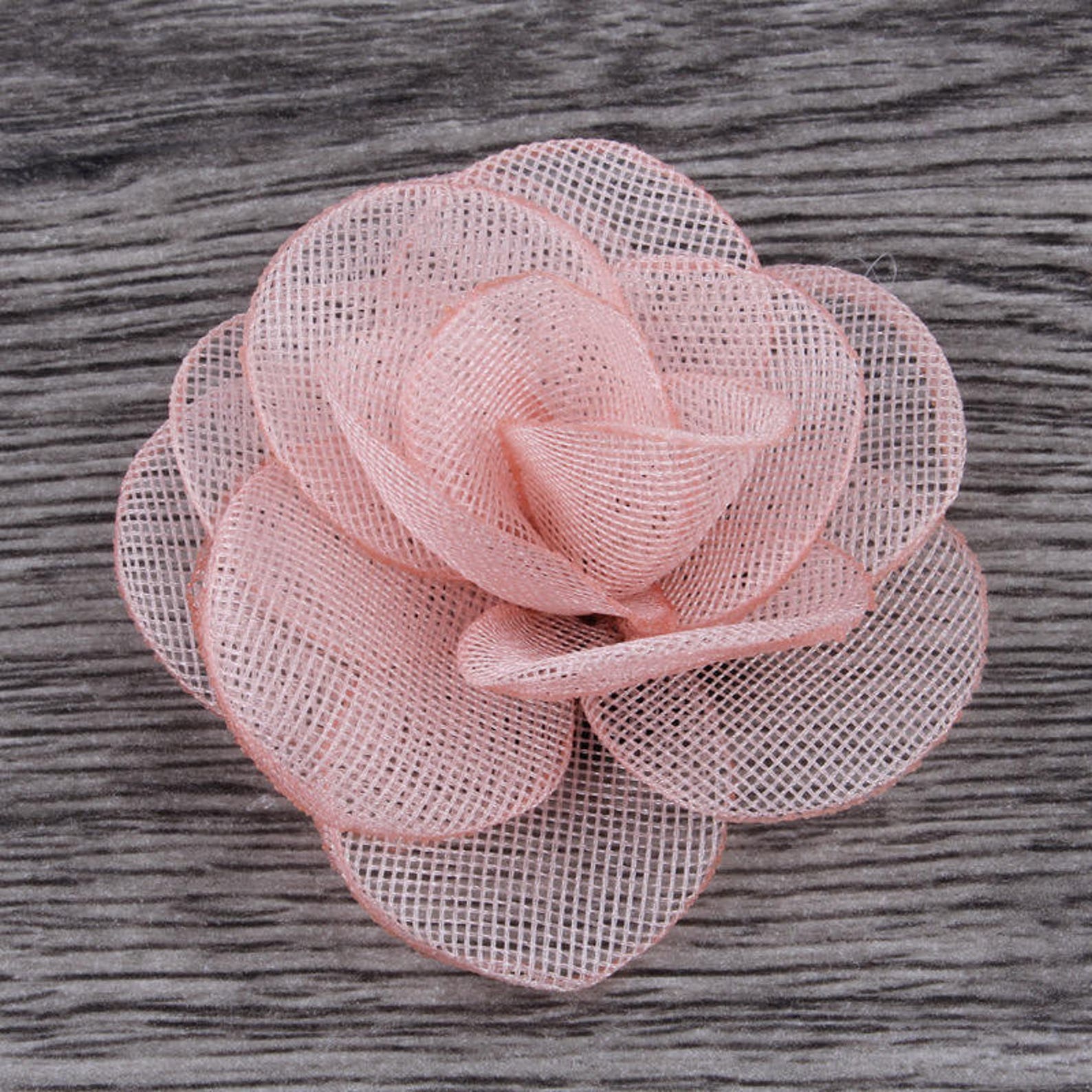 3.5cm Newborn Handmade Gauze Layered Hair Flower Vintage Rolled Rose ...