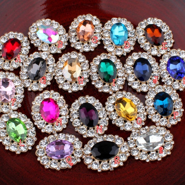 Rhinestone Buttons - Etsy