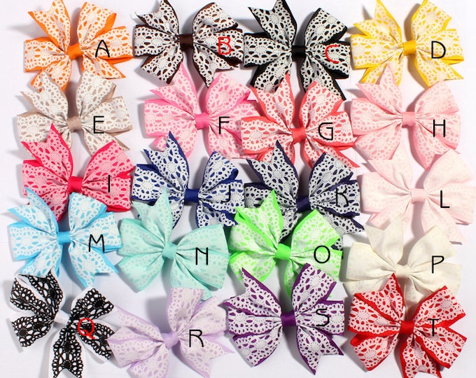 3 Dovetail Grosgrain Floral Ribbon Hair Bows for Clip - Etsy