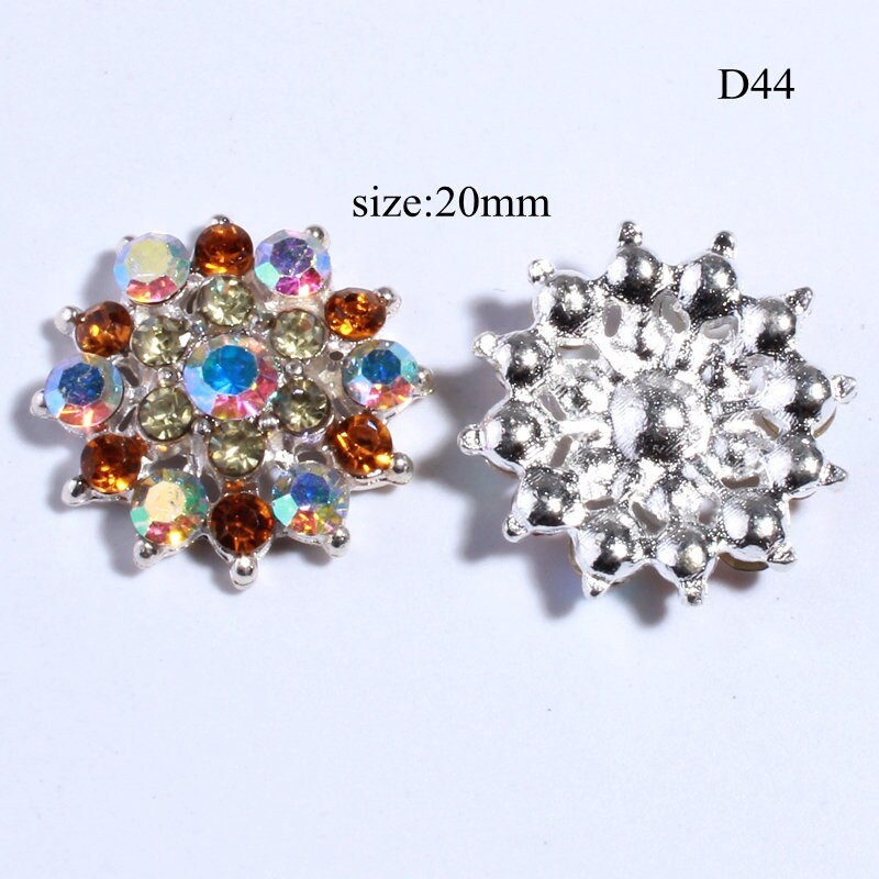 Bling Metal Snow Rhinestone Button Embellishment for Craft - Etsy