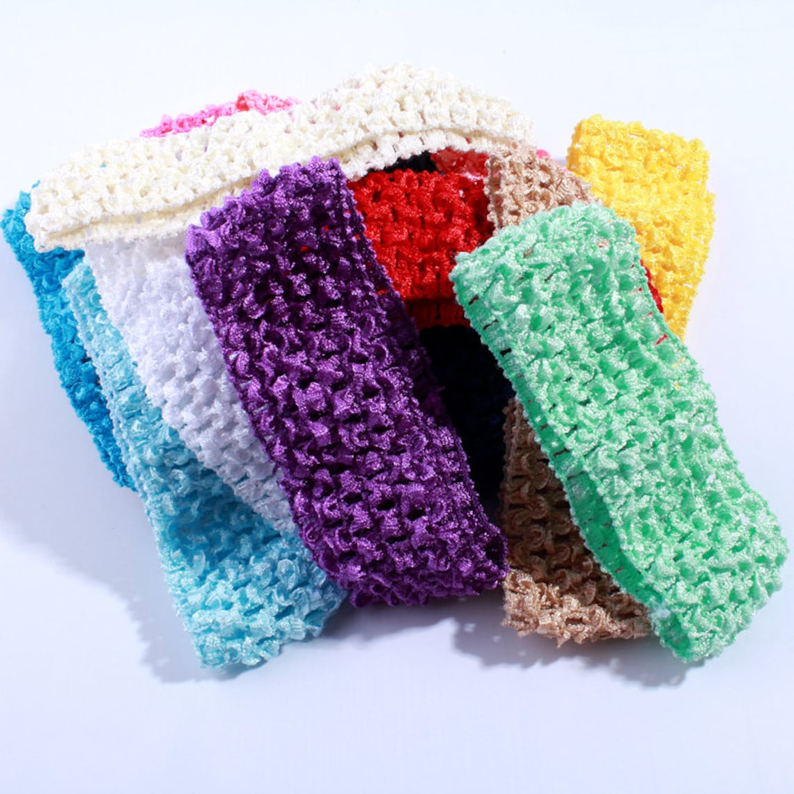 4CM Fashion Crochet Elastic Band for Hair Accessories Hollow Out Knit ...