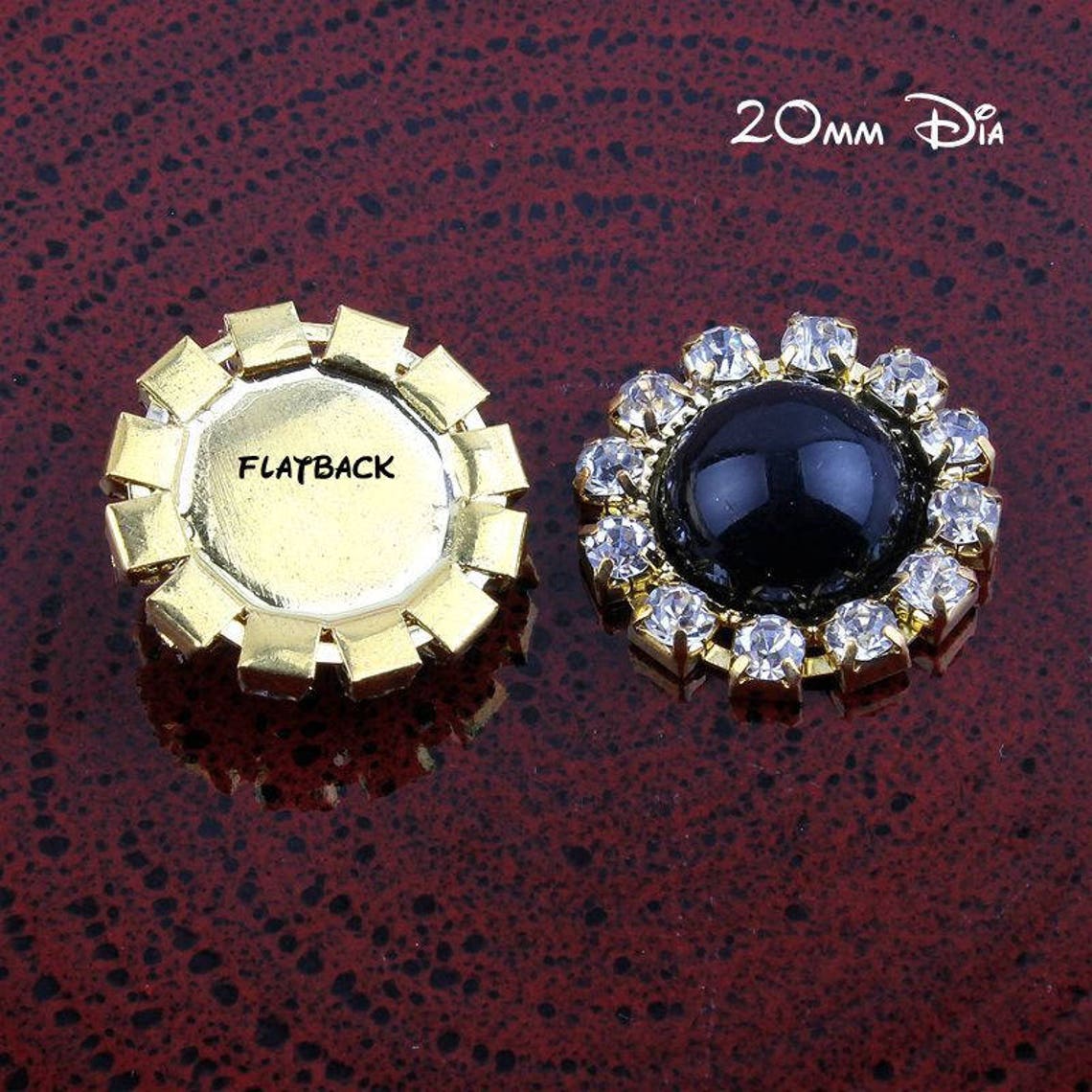 Black Rhinestone Buttons Crystal Buttons Pearl Buttons Alloy | Etsy