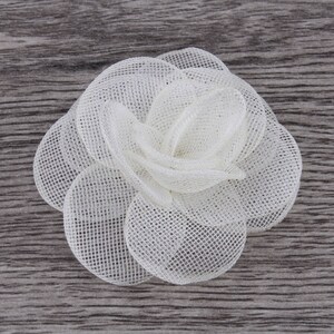3.5cm Newborn Handmade Gauze Layered Hair Flower Vintage Rolled Rose ...