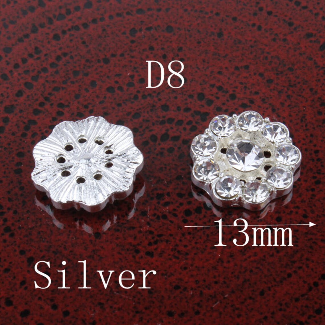 Vintage Crown/round/flower Metal Rhinestone Buttons Bling Alloy Crystal ...