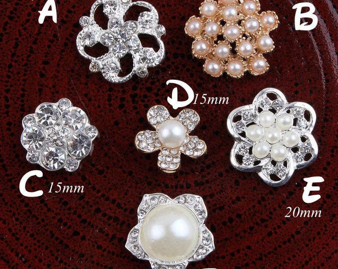 Hot Fix Metal Pearl Buttons for Girls Hair Accessories Alloy | Etsy