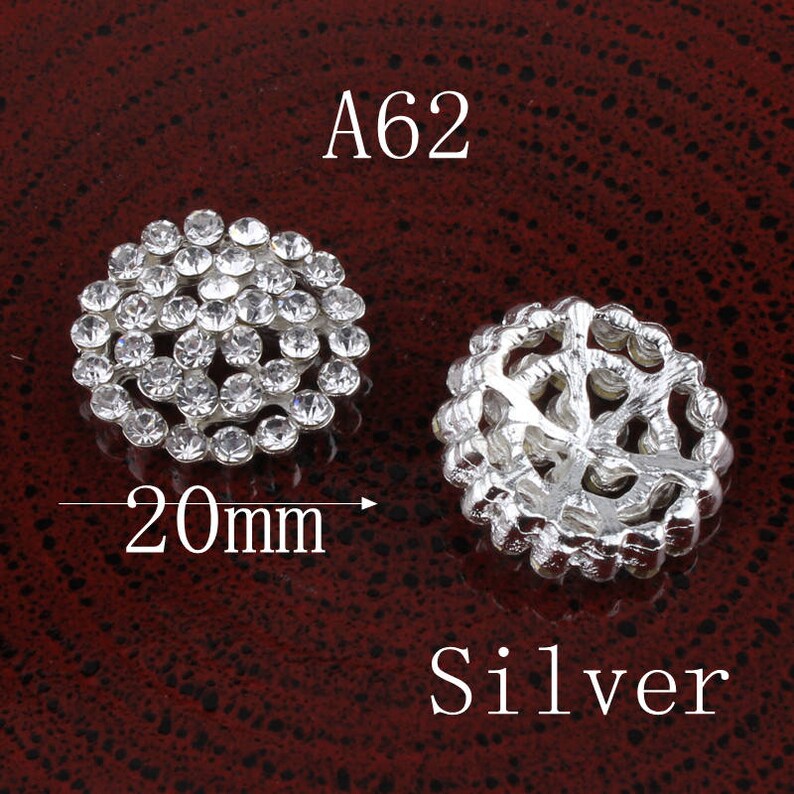 Hot Fix Vintage Round Metal Rhinestone Buttons Bling Flatback - Etsy
