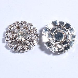 19mm Clear Alloy Crystal Flatback Buttons for Baby Girls Hair ...