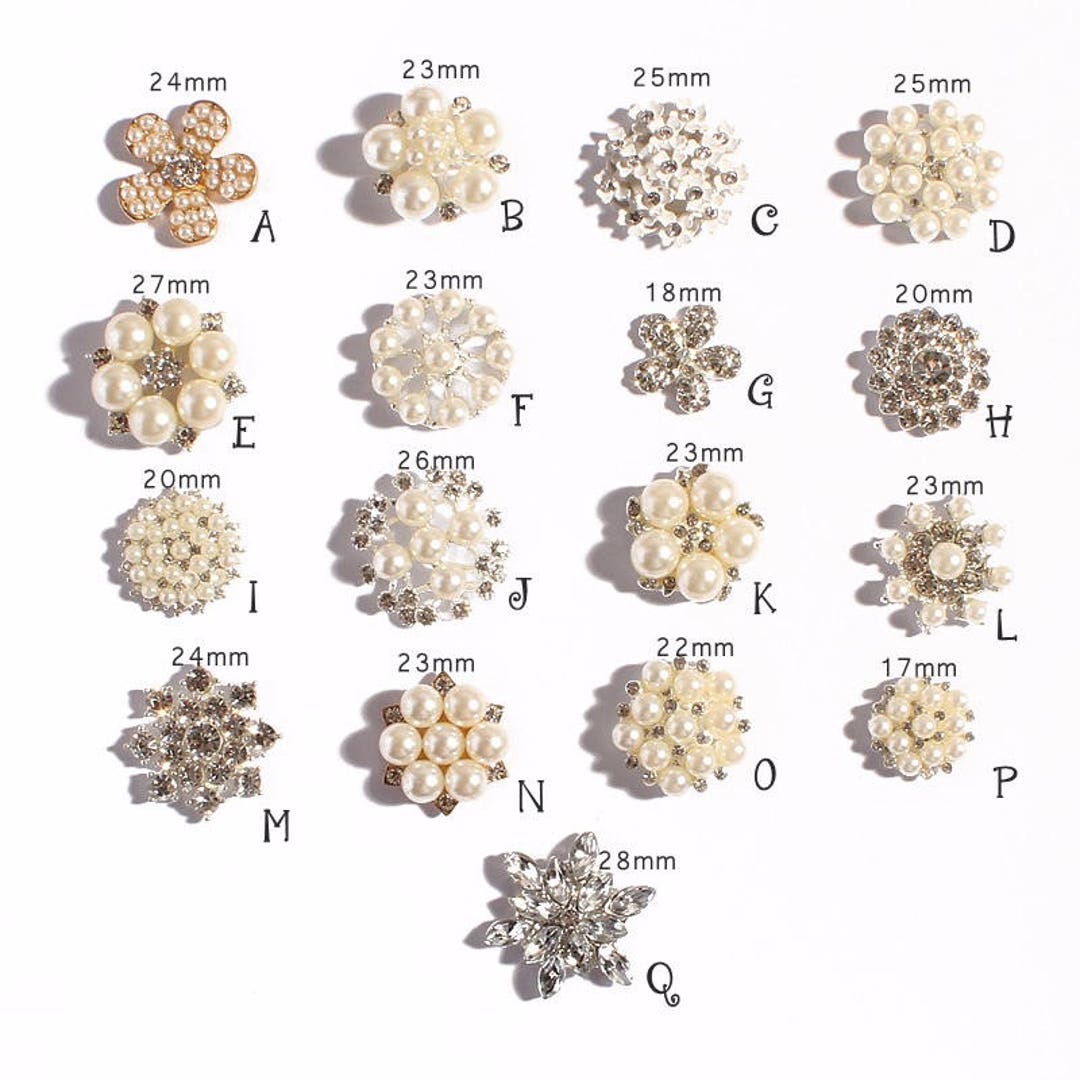 Super Bling Metal Rhinestone Buttons Ornaments Clear Alloy Mixed Colors ...