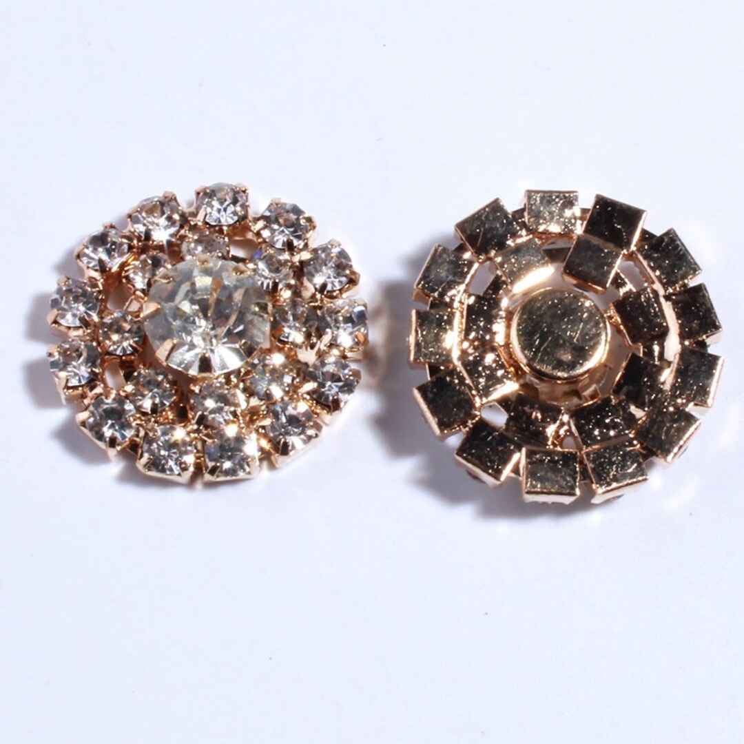 19mm Clear Alloy Crystal Flatback Buttons for Baby Girls Hair ...